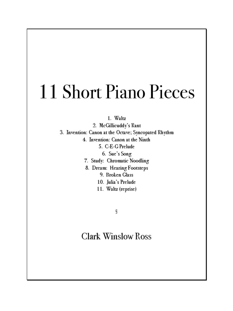 11 Short Classical Piano Pieces | PDF