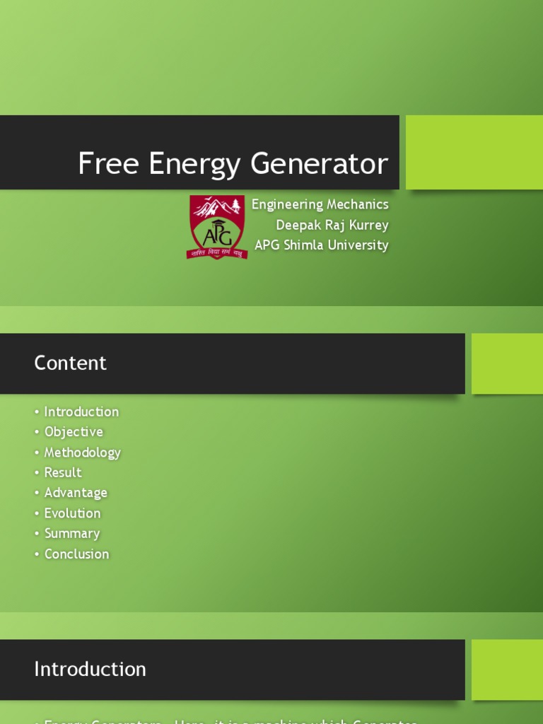 Free Energy Generator | PDF | Machines | Electricity