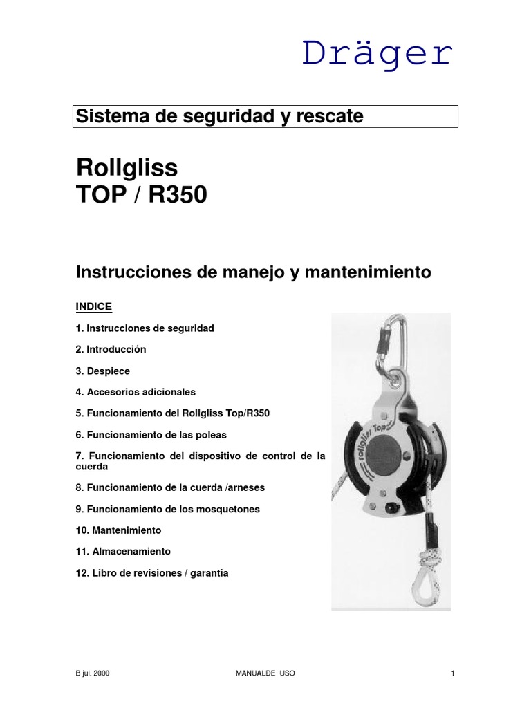 Rollgliss Top - r350 (Manu-Uso) | PDF | Cuerda | Tornillo