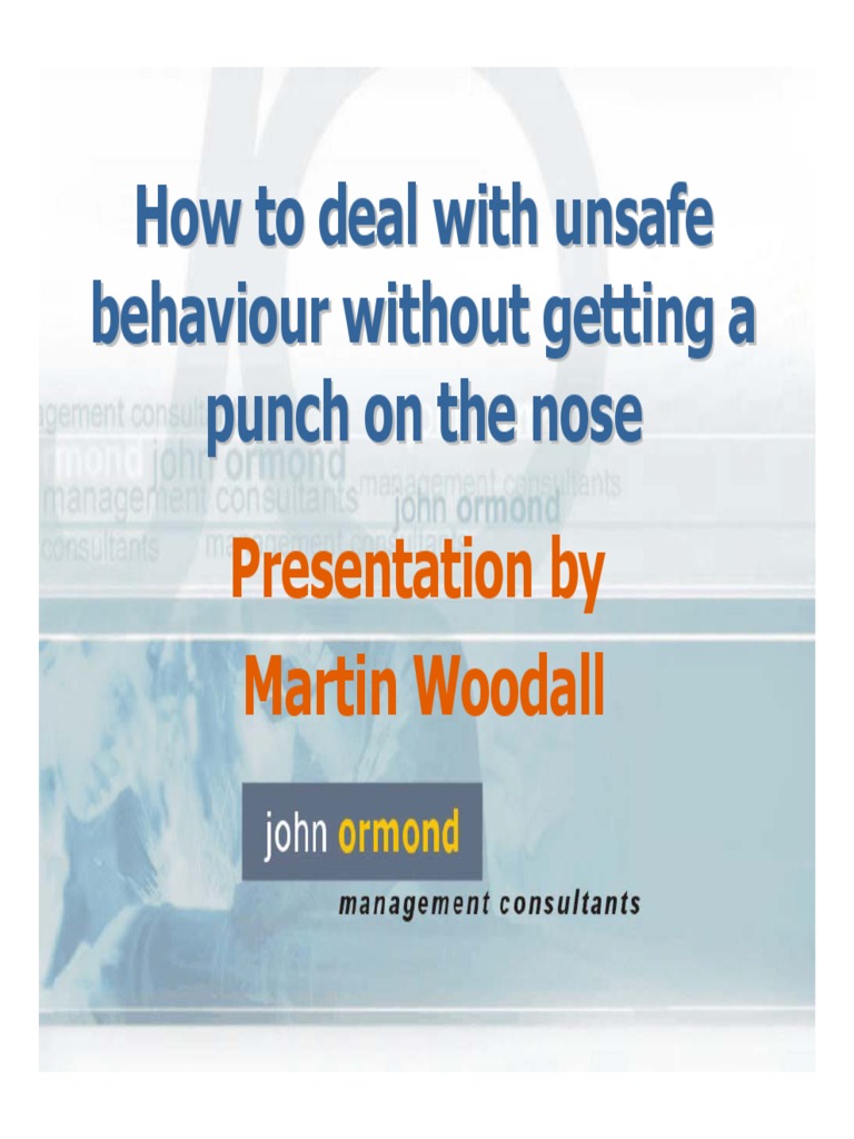 How To Deal With Unsafe Behaviour | PDF | Occupational Safety And ...