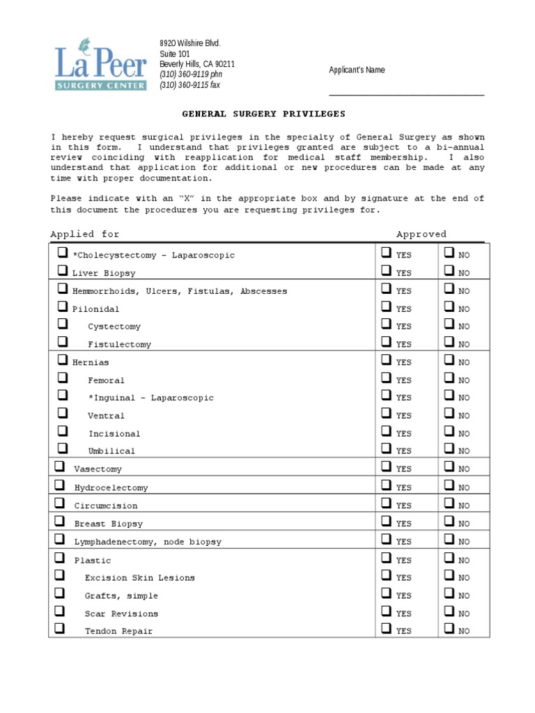 08 - Privileges - General Surgery | PDF | Surgical Procedures ...