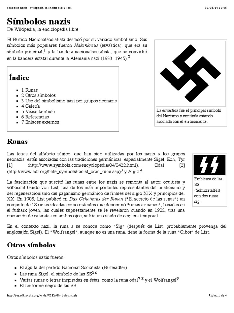 Símbolos Nazis - Wikipedia, La Enciclopedia Libre | PDF | Nacionalismo ...