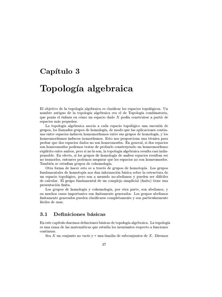 Topología Algebraica | PDF | Teoría de la categoría | Topología