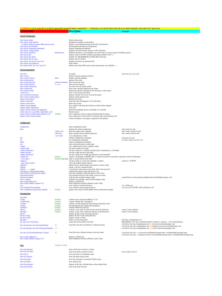 Juniper Commands v2 | PDF | Multiprotocol Label Switching | Networking