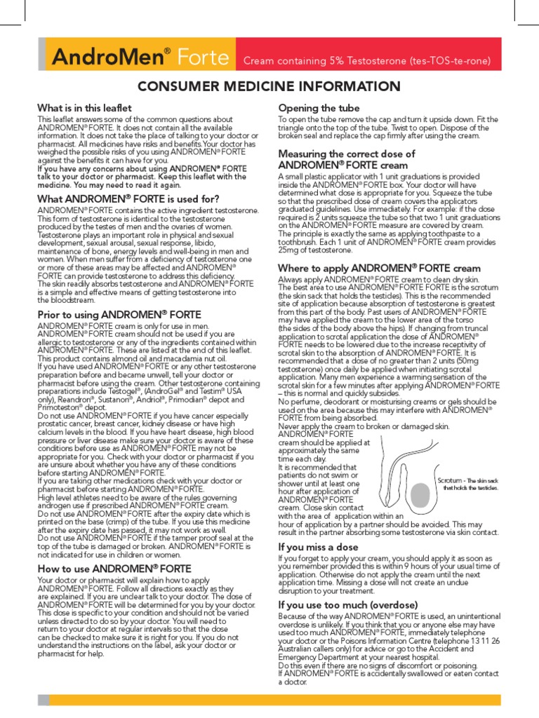 AndroMen Forte 5 CMI | PDF | Androgen | Dose (Biochemistry)