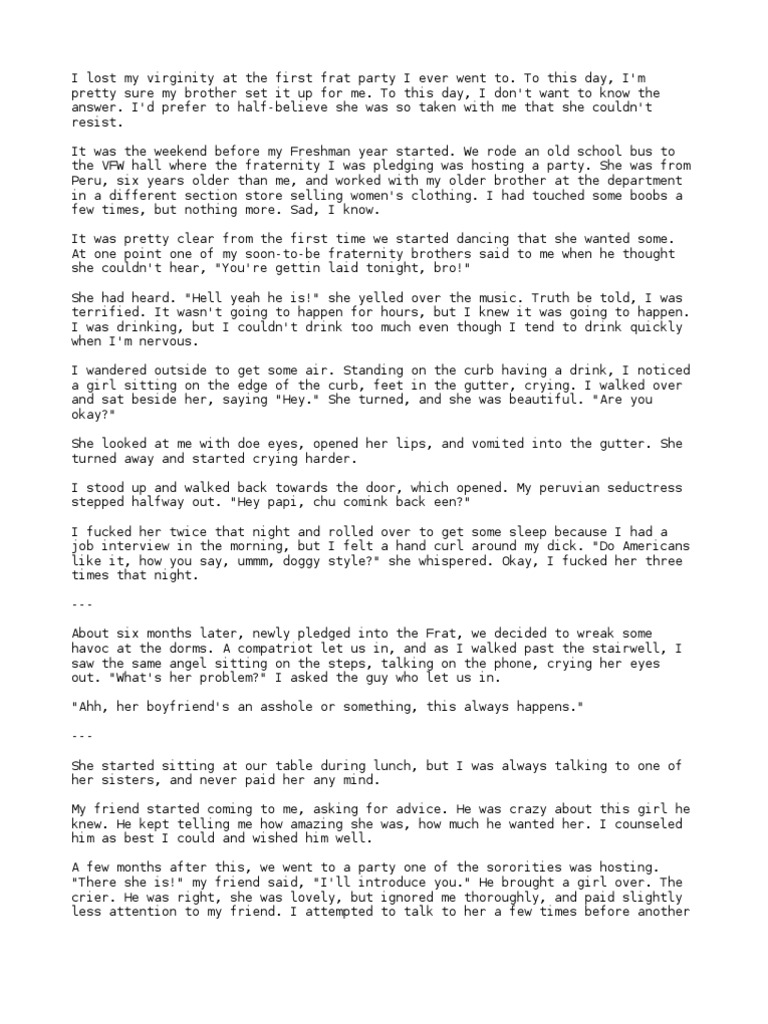 Fucked Up Love Story at Frat Party | PDF | Masturbation