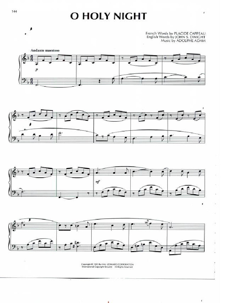 O Holy Night Piano Solo | PDF