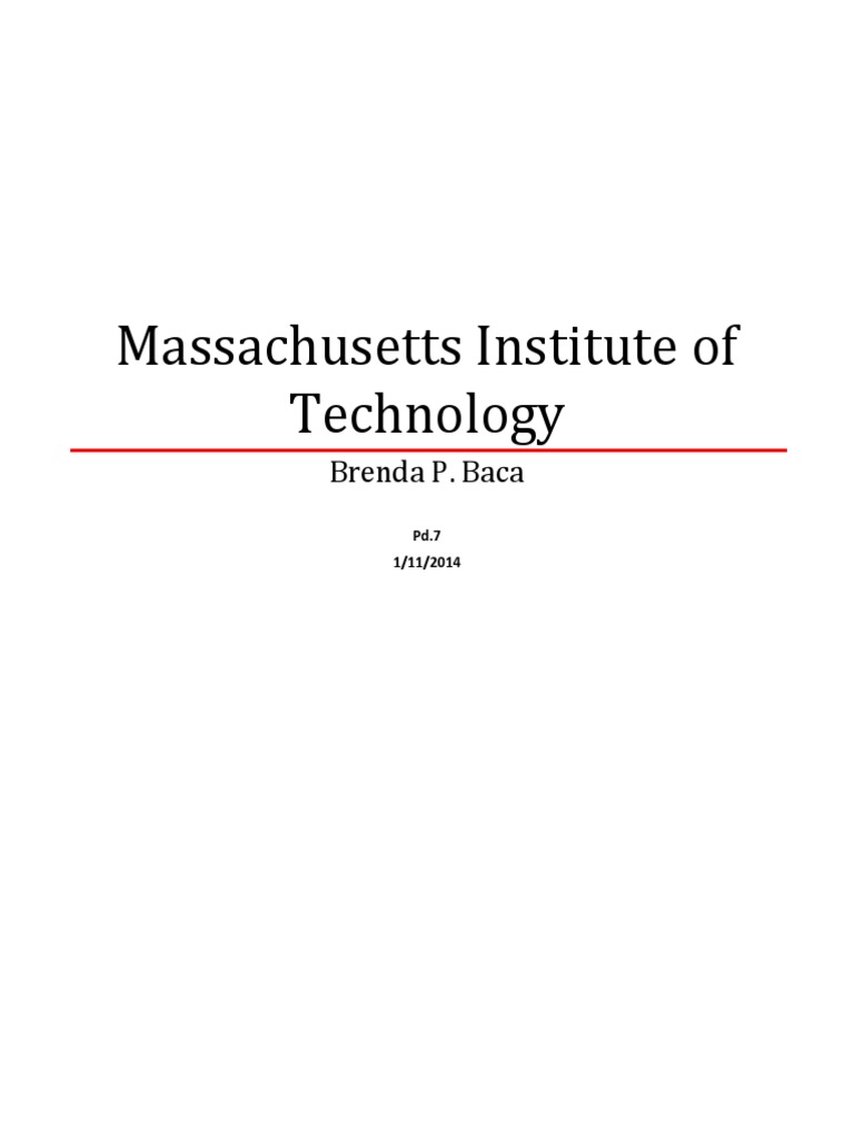 Mit Paper | PDF | Massachusetts Institute Of Technology | Meal