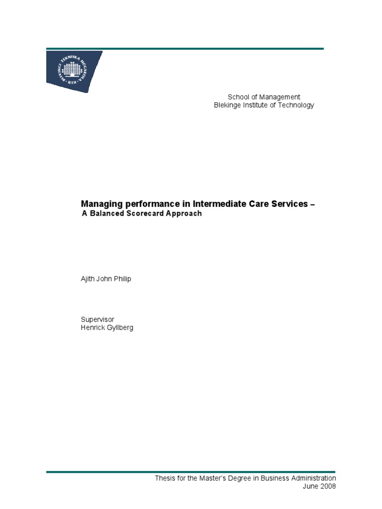 Managing Performance in ICS - Balanced Scorecard | PDF | Business ...