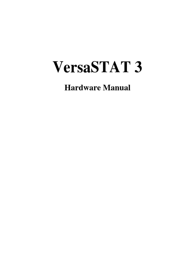 VersaSTAT 3 Manual PDF | PDF | Coaxial Cable | Battery (Electricity)