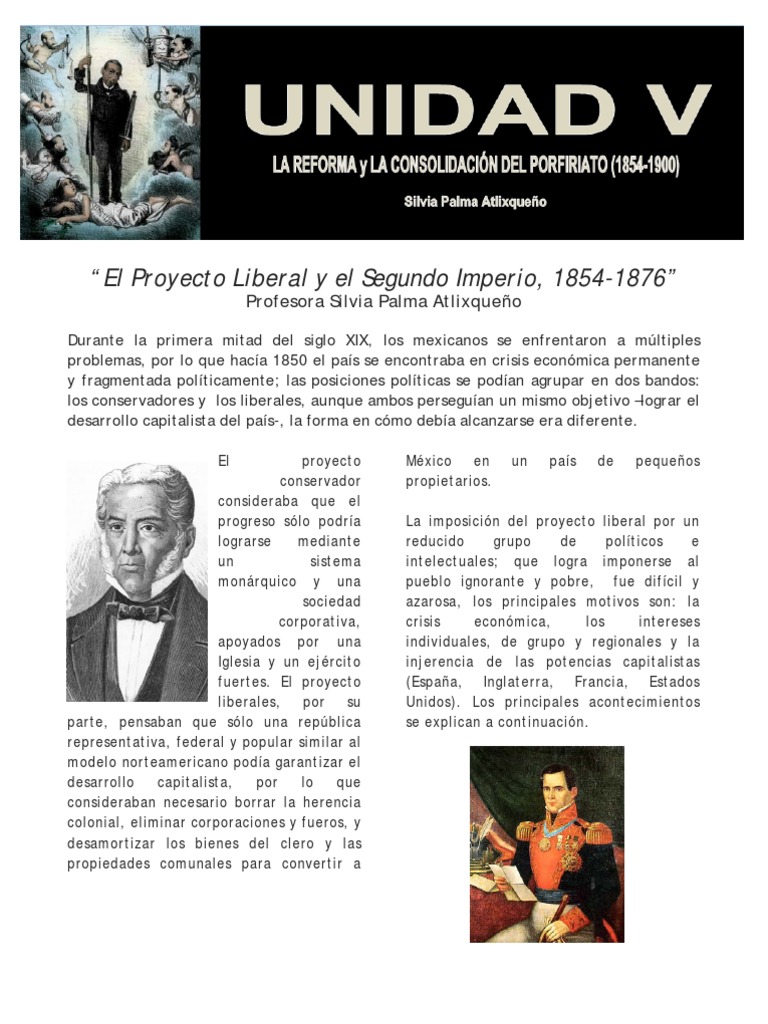 UNIDAD V Reforma y Segundo Imperio | PDF | México | Gobierno