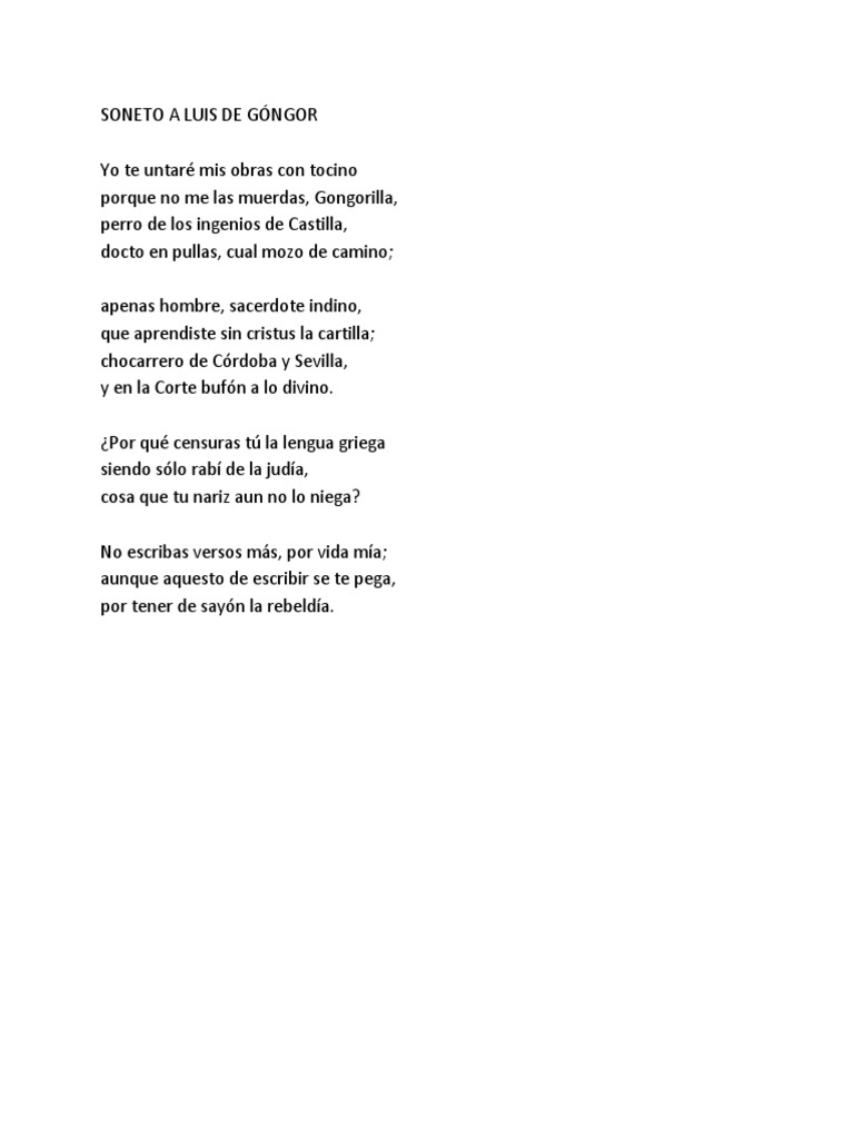 Soneto A Luis de Góngor | PDF