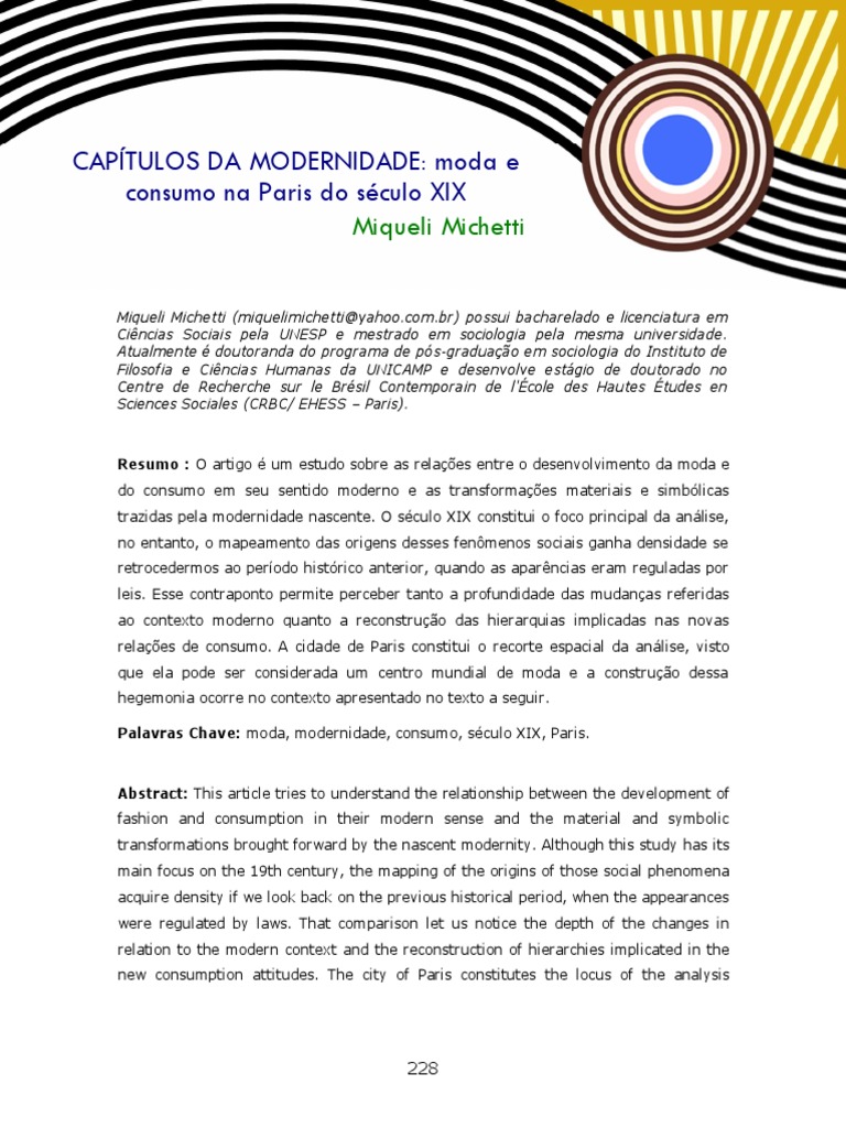 Capítulos Da Modernidade | PDF | Moda | Sociologia