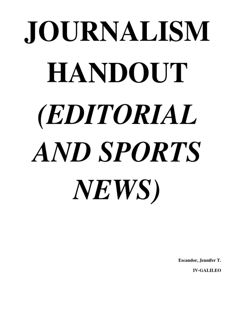 Sports Editorial Writing Guide | PDF | Narration | Volleyball