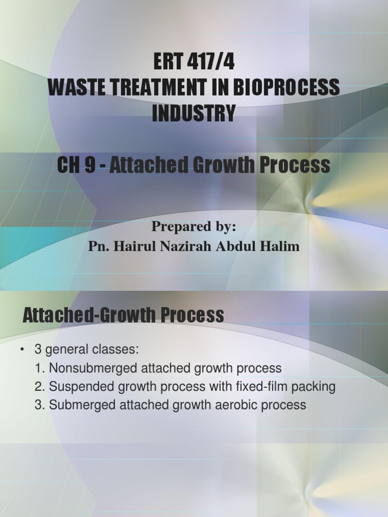 CH 9 - Attached Growth Process | Water Treatment | Industrial Processes