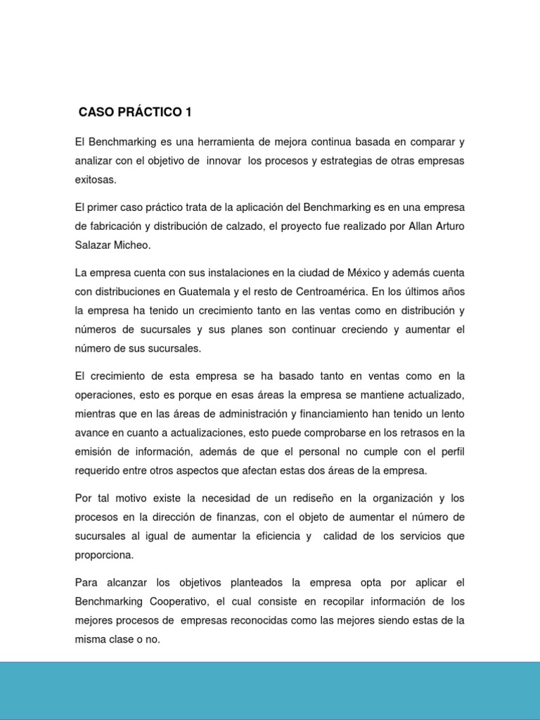Caso Práctico | PDF | Benchmarking | Calidad (comercial)
