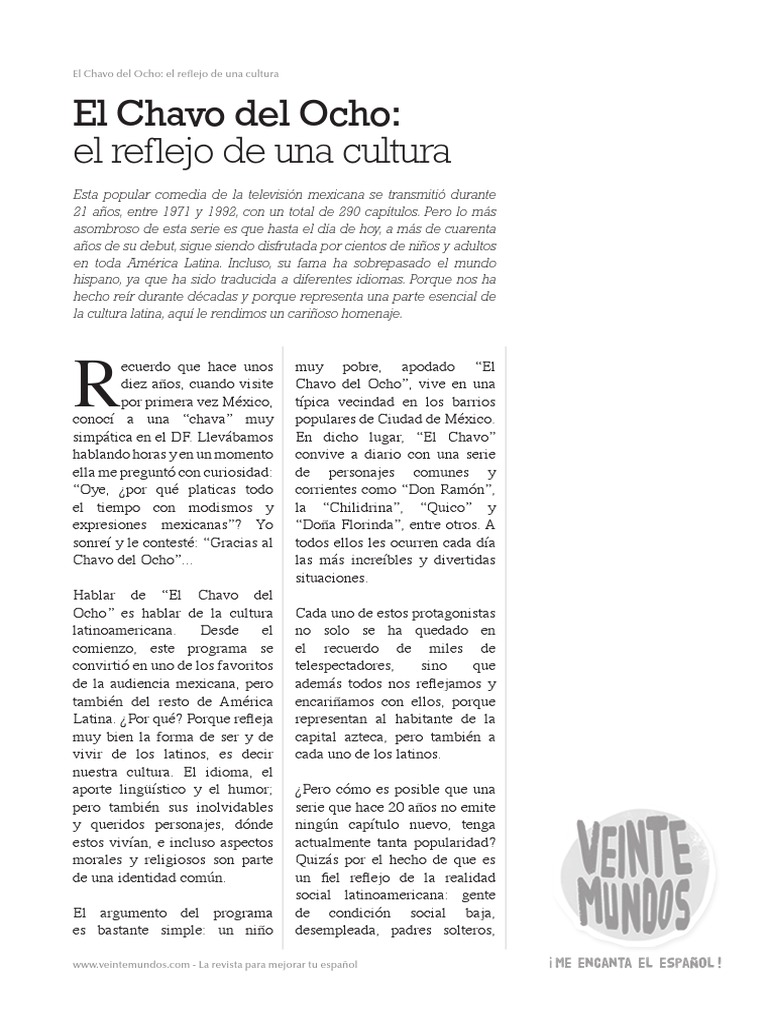 Dia 25-05-2014 - El Chavo Del Ocho - El Reflejo de Una Cultura - Veinte ...