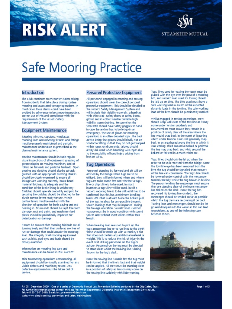 Ra 08 Safe Mooring Practice | PDF | Rope | Anchor