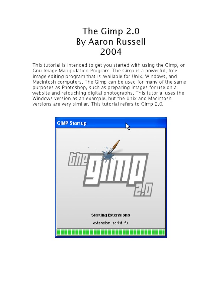 Gimp Tutorial | PDF | Display Resolution | System Software