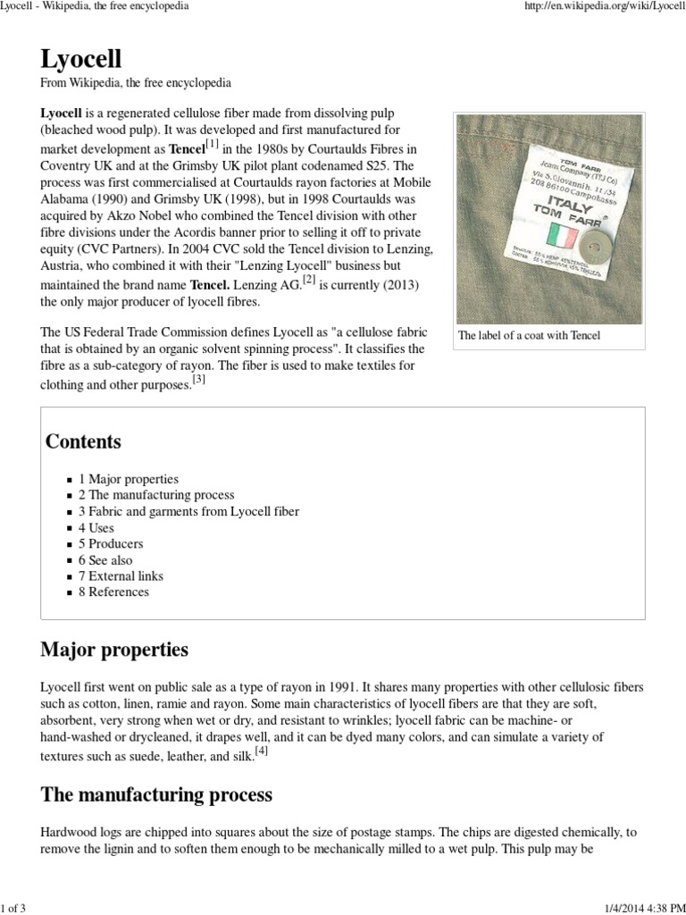Lyocell: Lyocell Is A Regenerated Cellulose Fiber Made From Dissolving ...