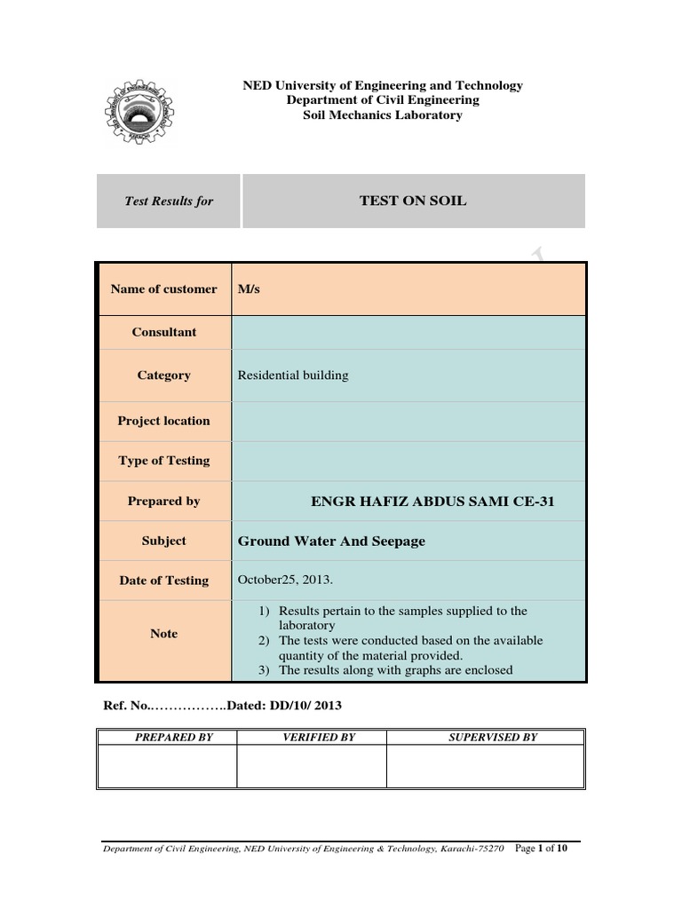 Soil Lab Report Format 1 | Soil Mechanics | Soil