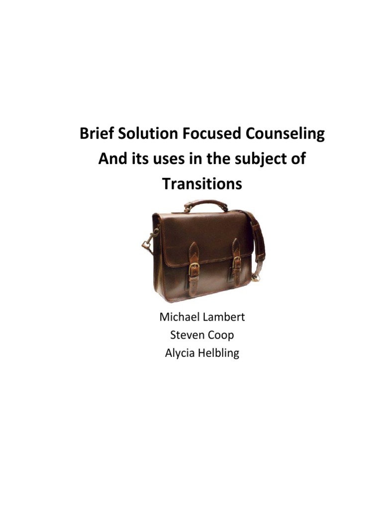 Brief Solution Focused Counseling Guide | PDF | Solution Focused Brief ...