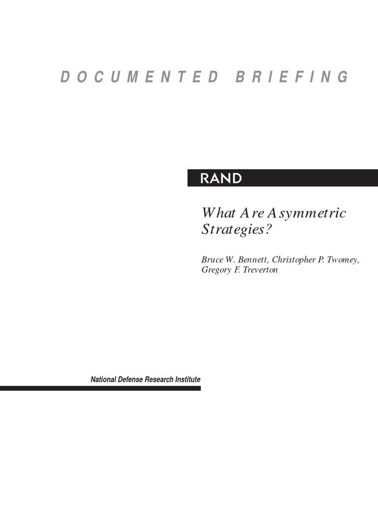 Rand-What Are Asymmetric Strategies | PDF | Deterrence Theory | Crime ...