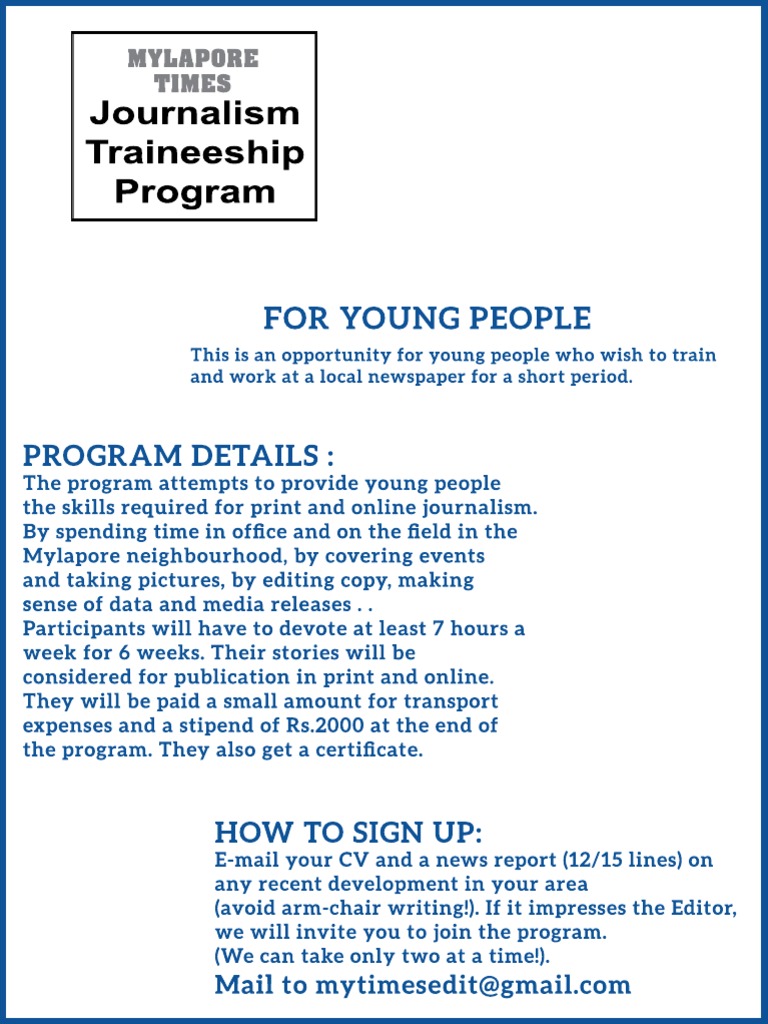 Journalism Traineeship Program | PDF | Foreign Language Studies