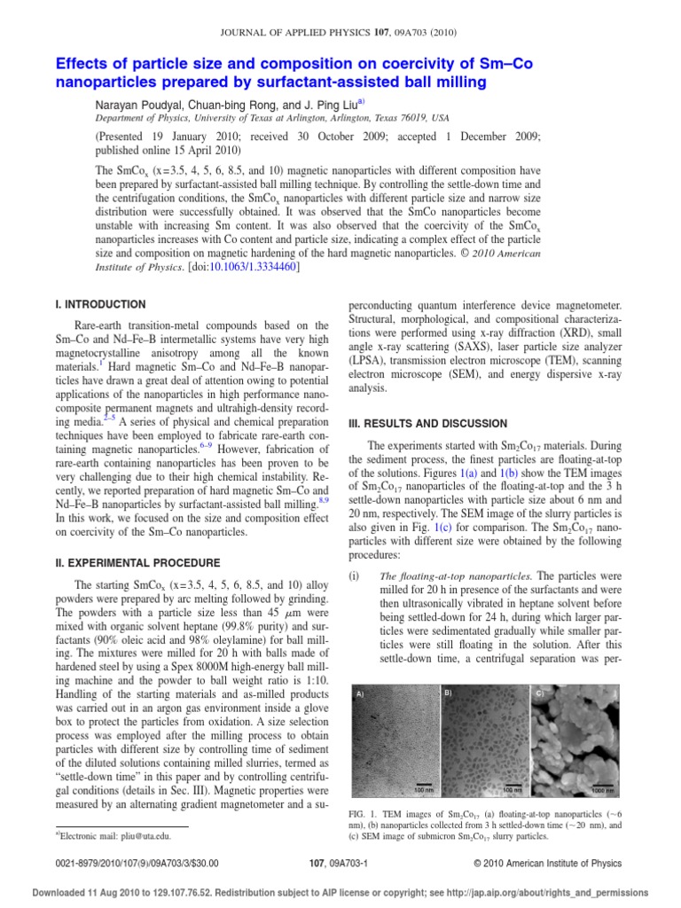 Effects of Particle Size | PDF | Nanoparticle | Mill (Grinding)