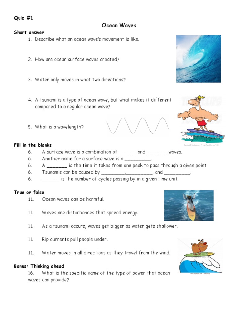 Ocean Waves Quiz 1 | PDF | Art
