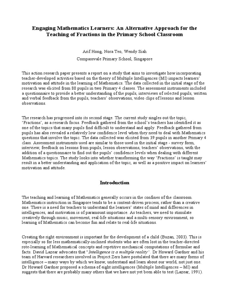 Action Research in Math | PDF | Teaching Mathematics | Teachers