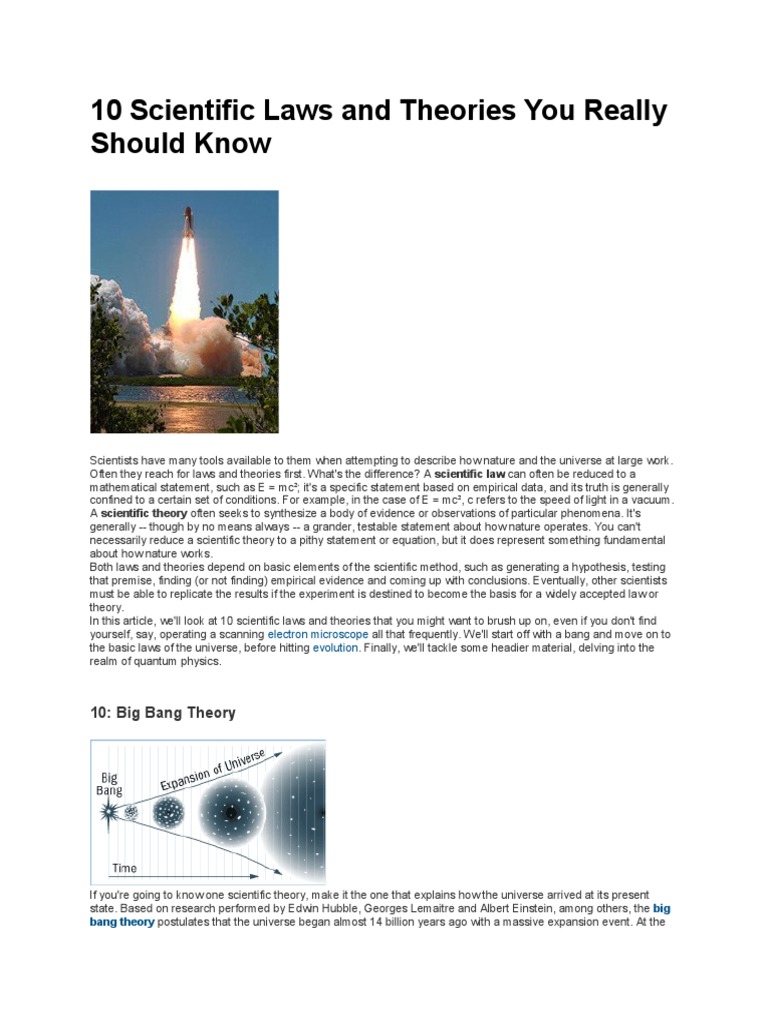 10 Scientific Laws and Theories You Really Should Know | Download Free ...