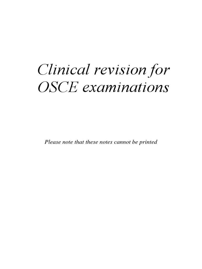 Clinicalmedicine Notes Osce | PDF | Pulse | Heart