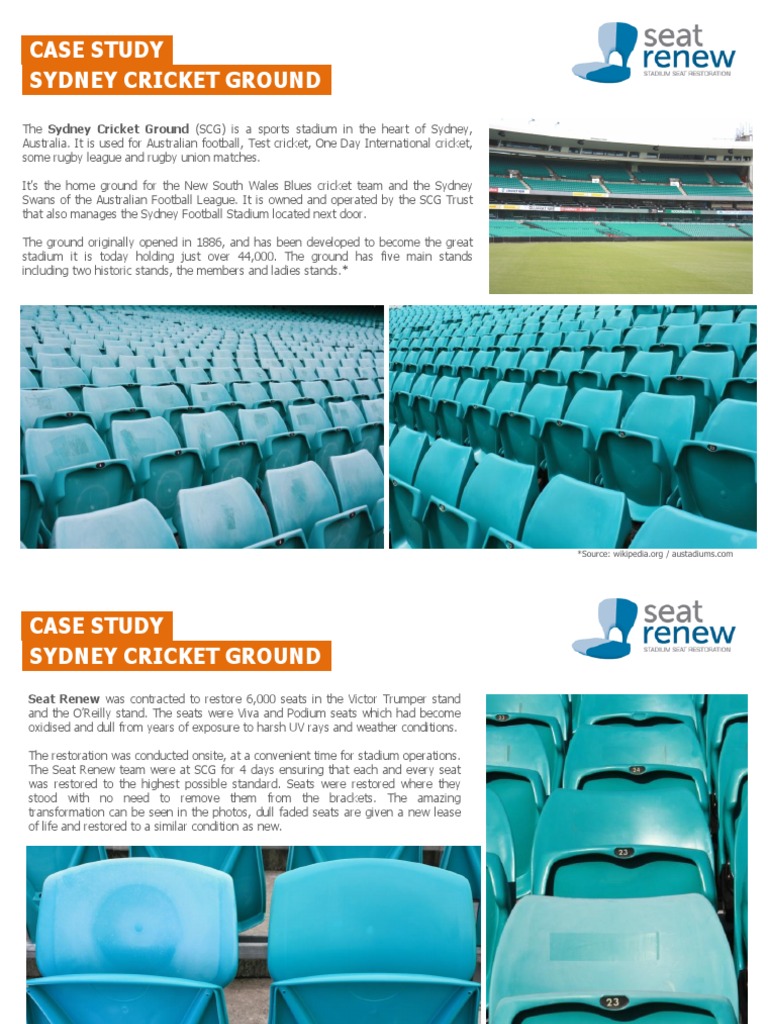 SCG Seat Restoration Case Study | PDF | Cricket | Stadium