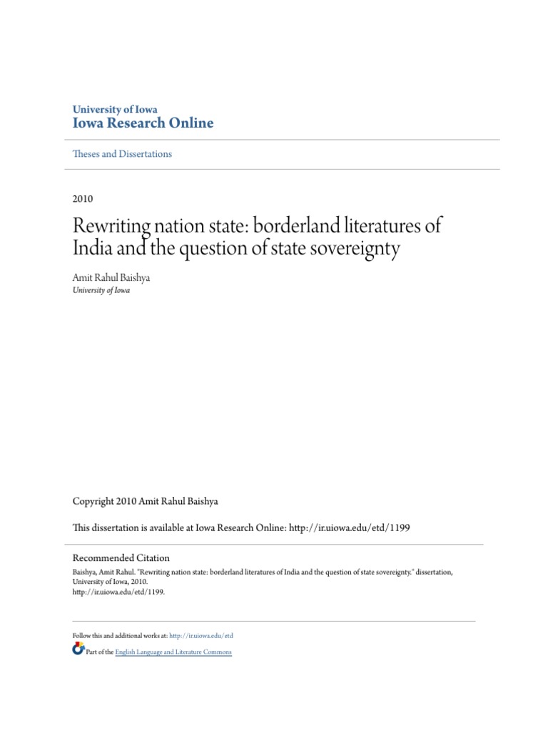 Rewriting Nation State - Borderland Literatures of India and Amitav ...