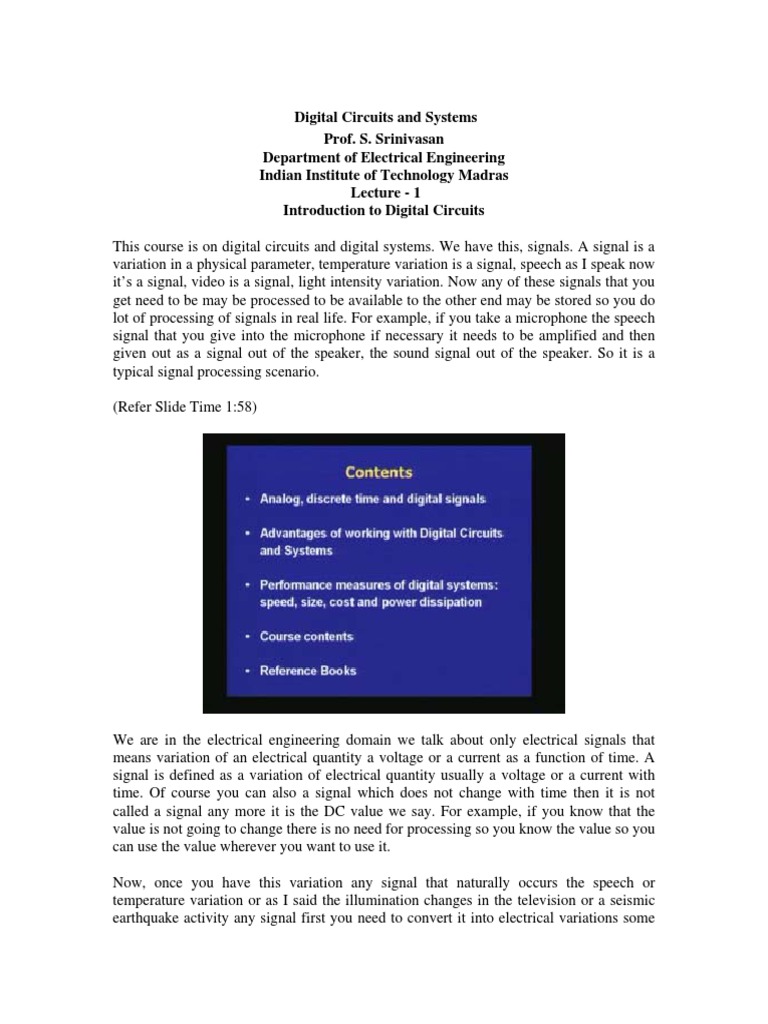 Lec 1 | PDF | Signal (Electrical Engineering) | Analogue Electronics
