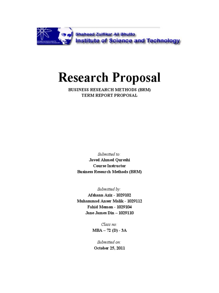 BRM Research Proposal | PDF | Evaluation Methods | Quantitative Research