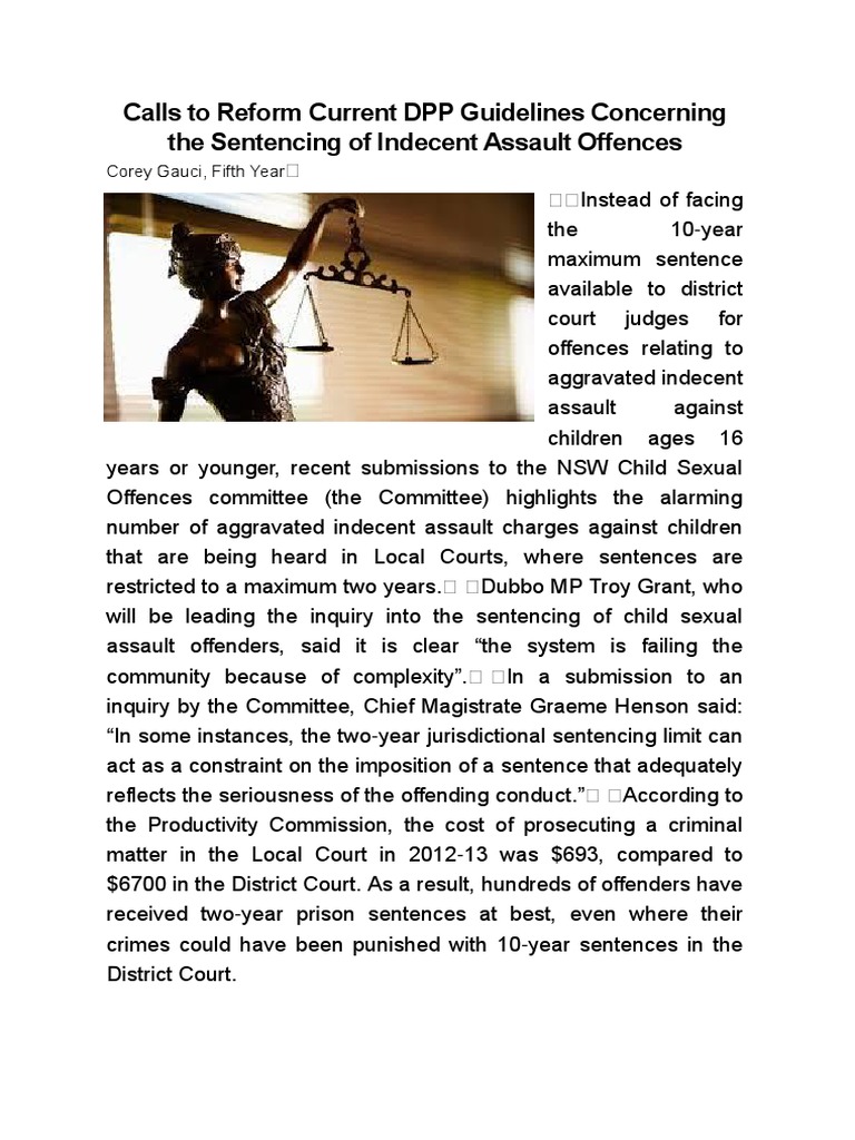 Calls To Reform Current DPP Guidelines Concerning The Sentencing of ...
