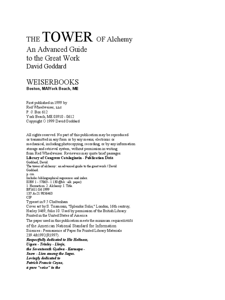 The Tower of Alchemy | PDF | Hermetic Qabalah | Religious Belief And ...