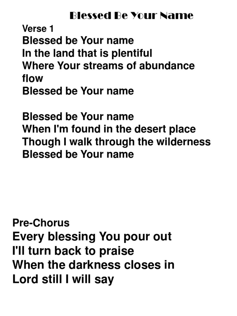 Praise and Worship Line Up | PDF | Song Structure | Heaven