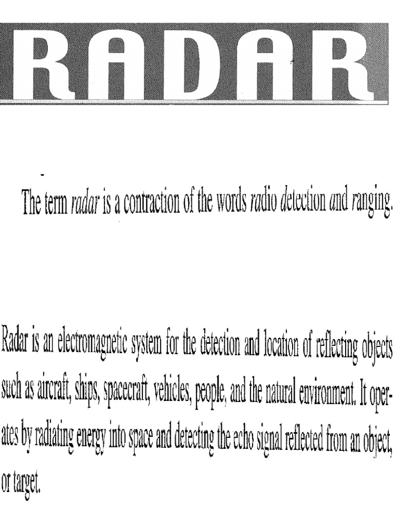 Radar | PDF | Teaching Methods & Materials | Science & Mathematics