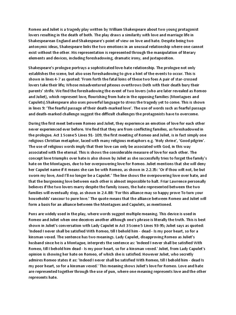 Romeo and Juliet Is A Tragedy Play Written by William Shakespeare About ...
