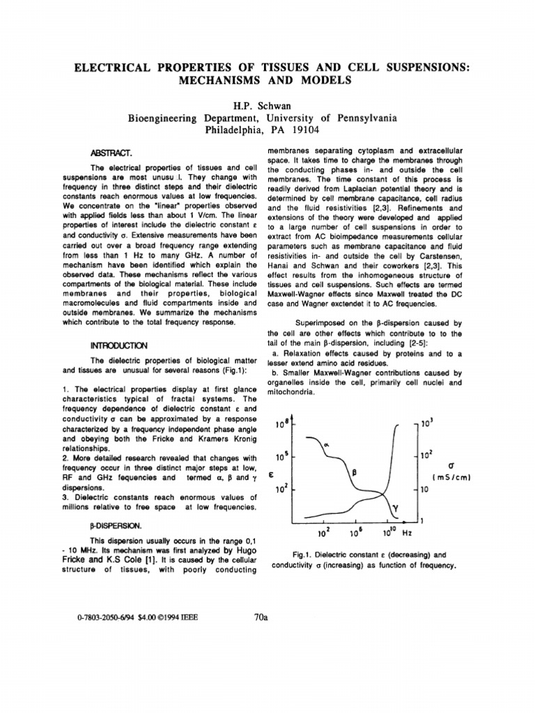 Electrical Properties of Tissues and Cell Suspensions: Mechanisms and ...