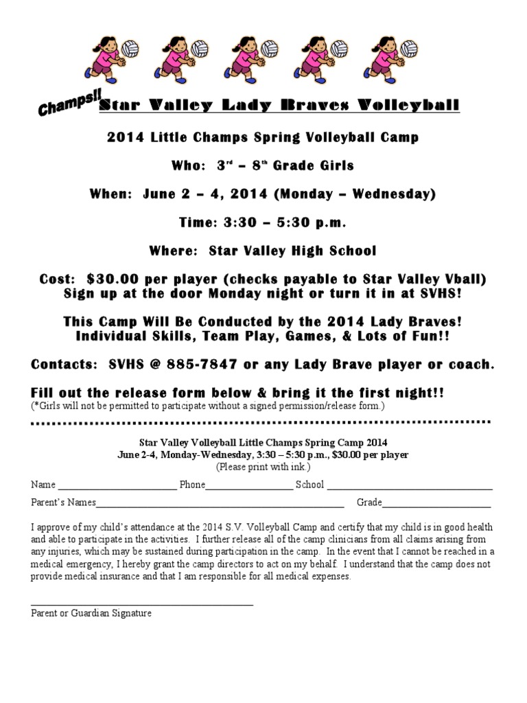 Star Valley Volleyball Camp 2014 | PDF