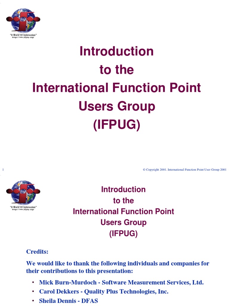 To The International Function Point Users Group (Ifpug) | PDF | Information Technology ...