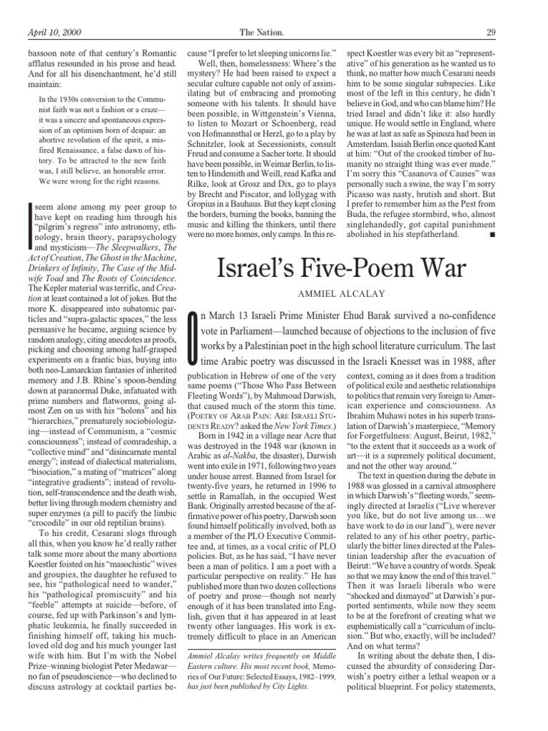 5-Poem War | PDF | Palestinians | Israel