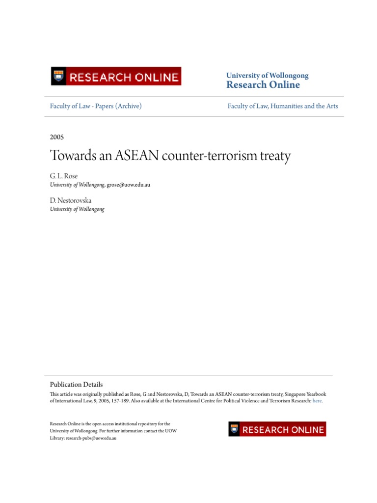ASEAN Towards Counter Terrorism Treaty | PDF | International ...