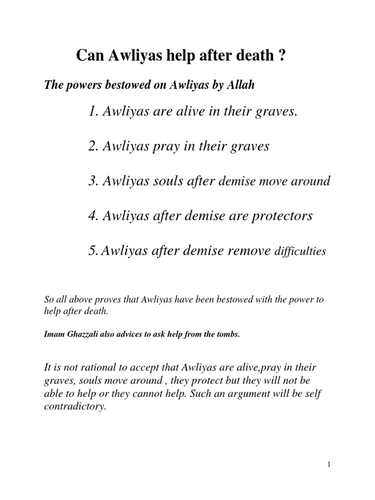 The Continued Help of Awliya: Exploring Evidence that Saints Assist ...