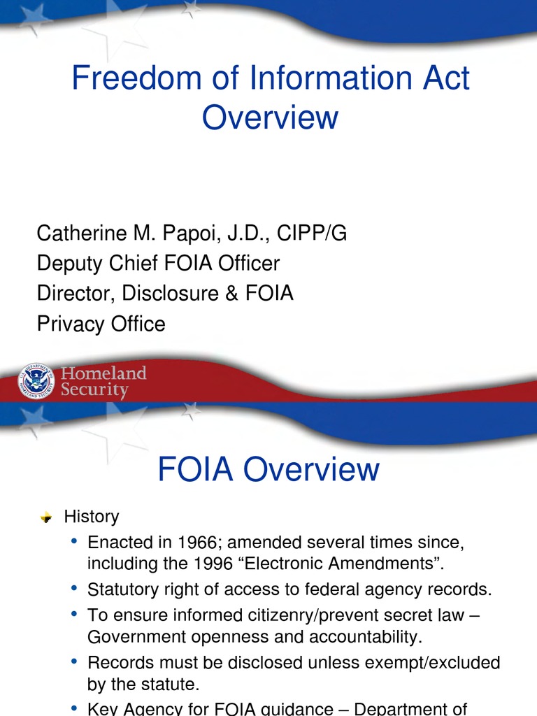 DHS PowerPoint Presentation On FOIA | PDF | Freedom Of Information Act ...