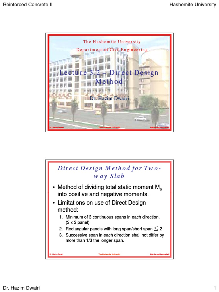 Lecture 3.2 - Direct Design Direct Design Method Method | PDF | Beam ...